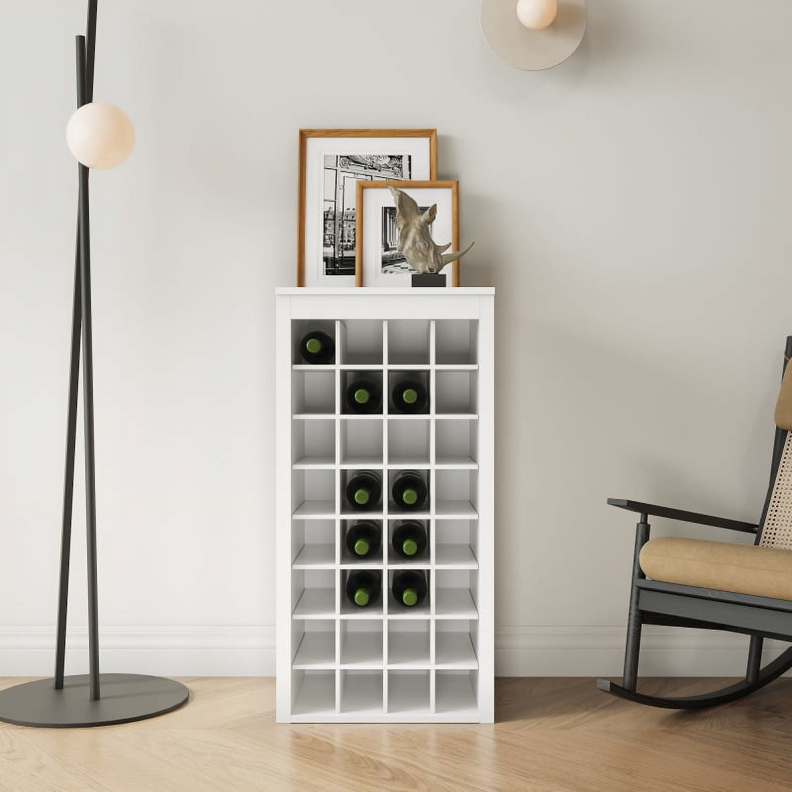 White color modular wine bar cabinet Buffet Cabinet with Hutch for ...