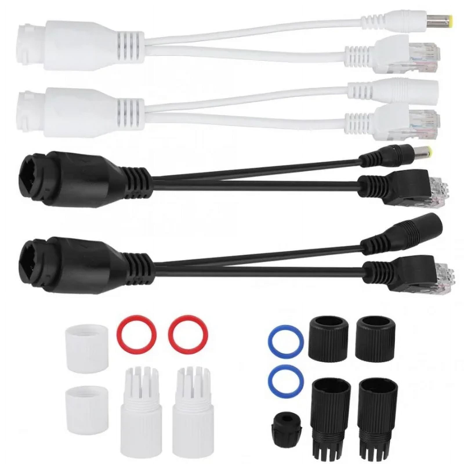 White computer connectors dc jack 12V Power Over Ethernet Passive POE ...
