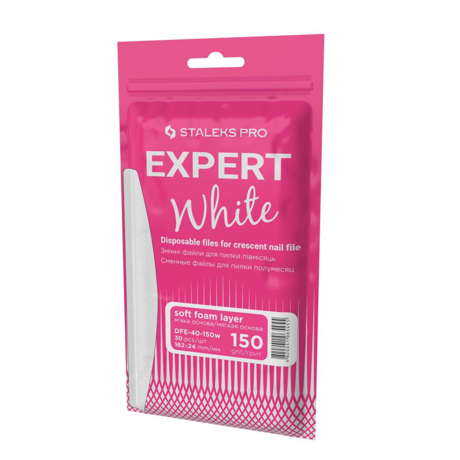 STALEKS PRO Disposable White Files For Crescent Nail File On A Soft ...