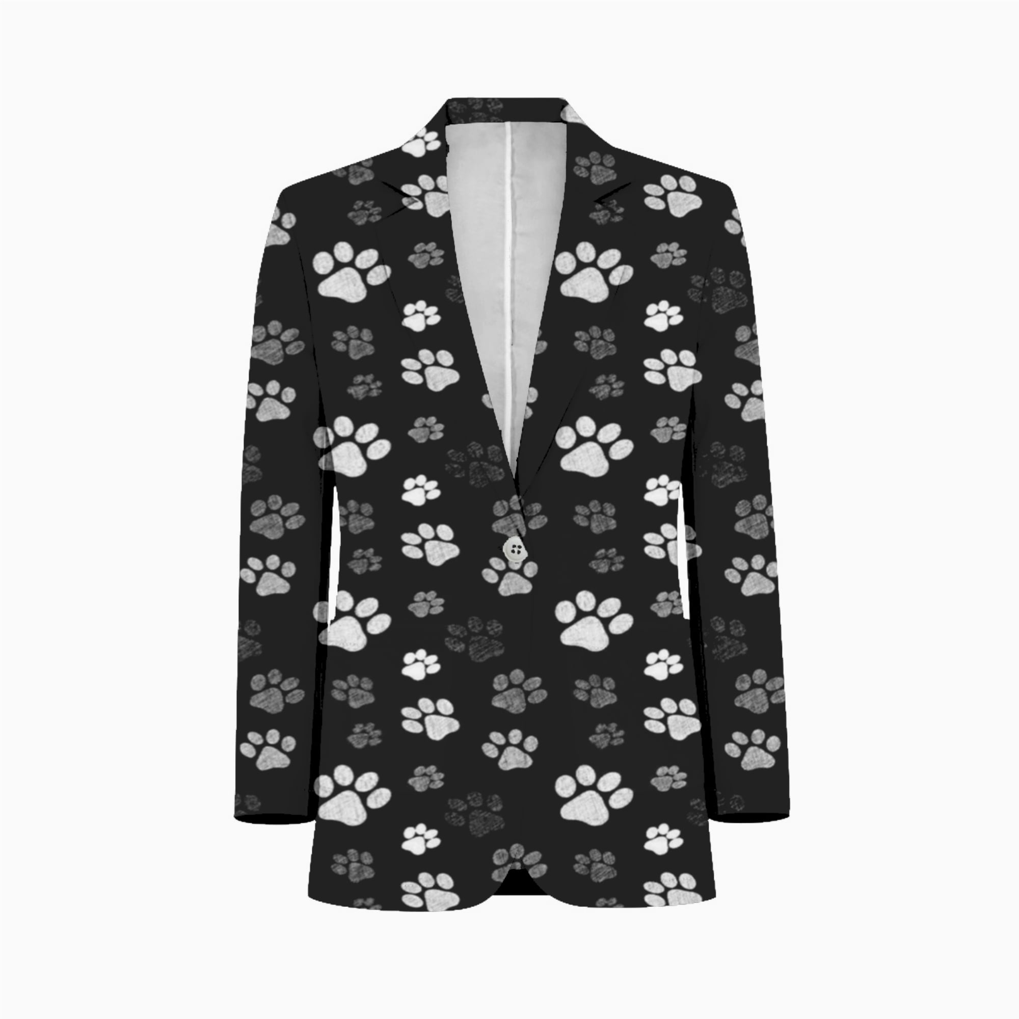 White dog paw retro style Customized Men's Suits full man Shawl Collar ...