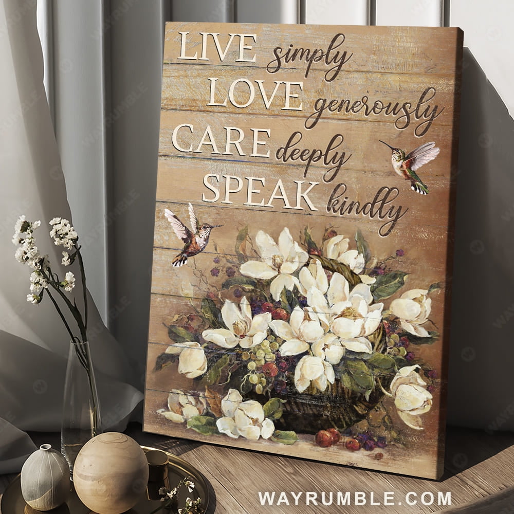 White flower vase, Hummingbird, Still life, Live Simply, Love ...