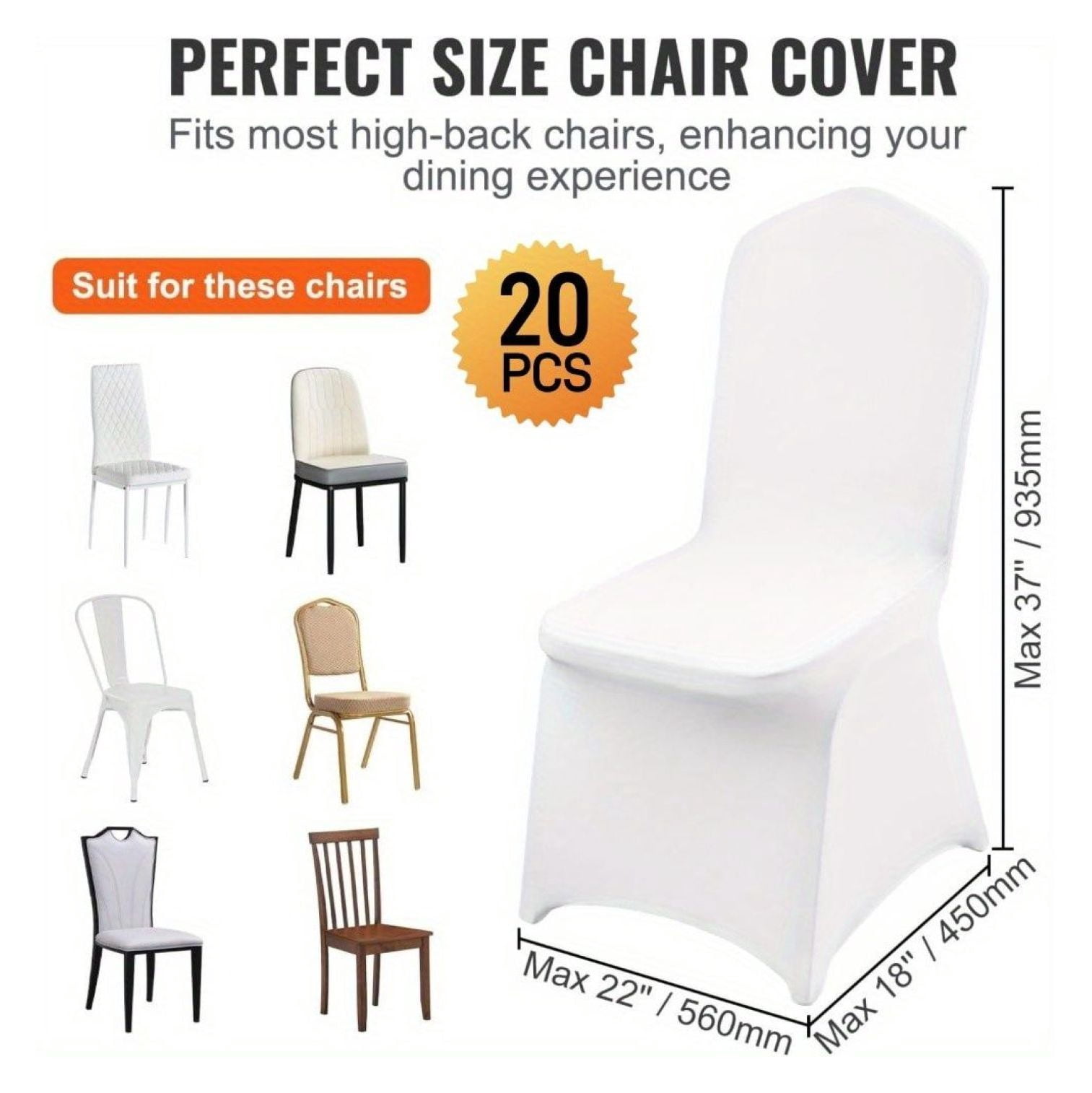 White folding chair covers - 20 elastic chair covers for wedding ...