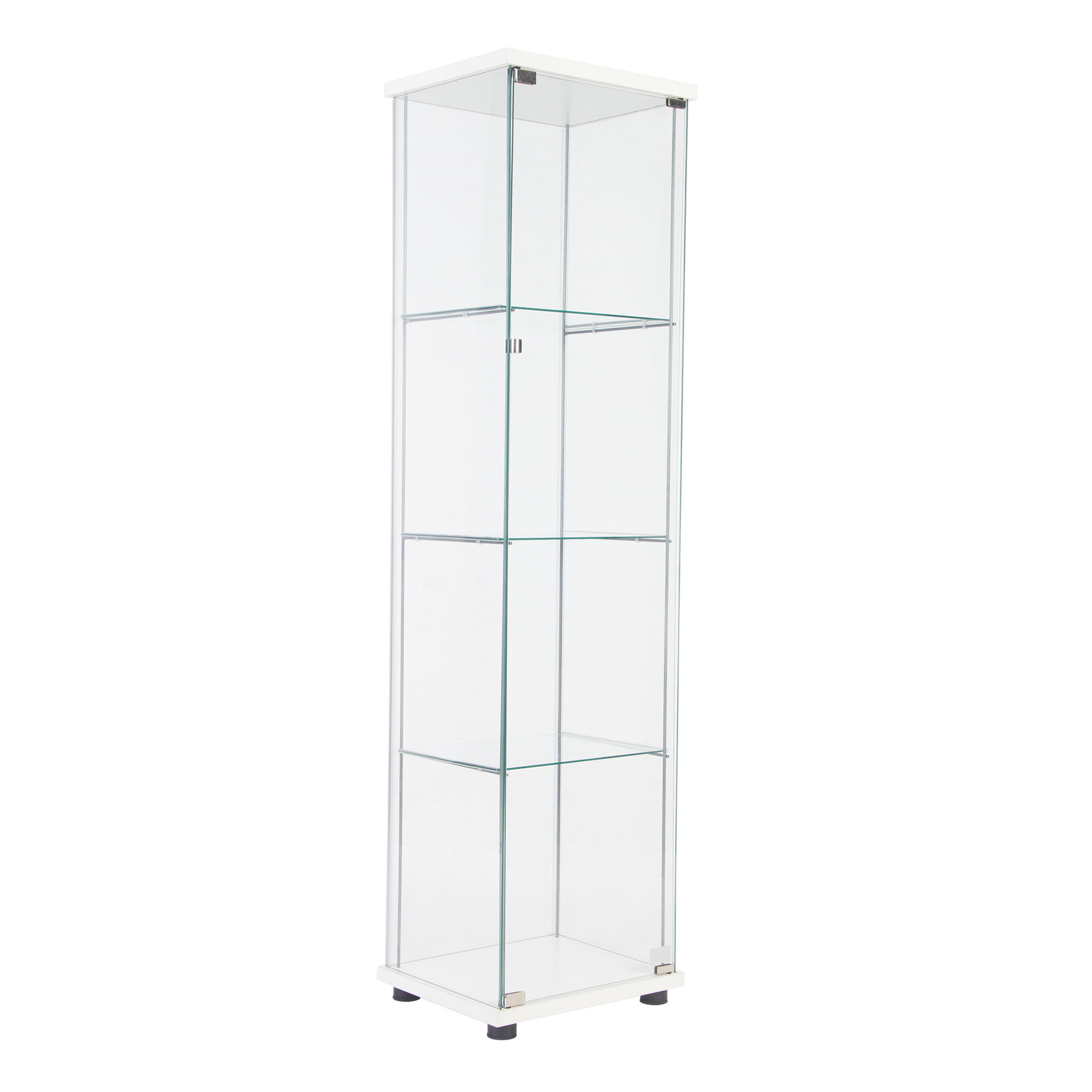 White glass cabinet, one door and 4 shelves - Good for displaying art ...