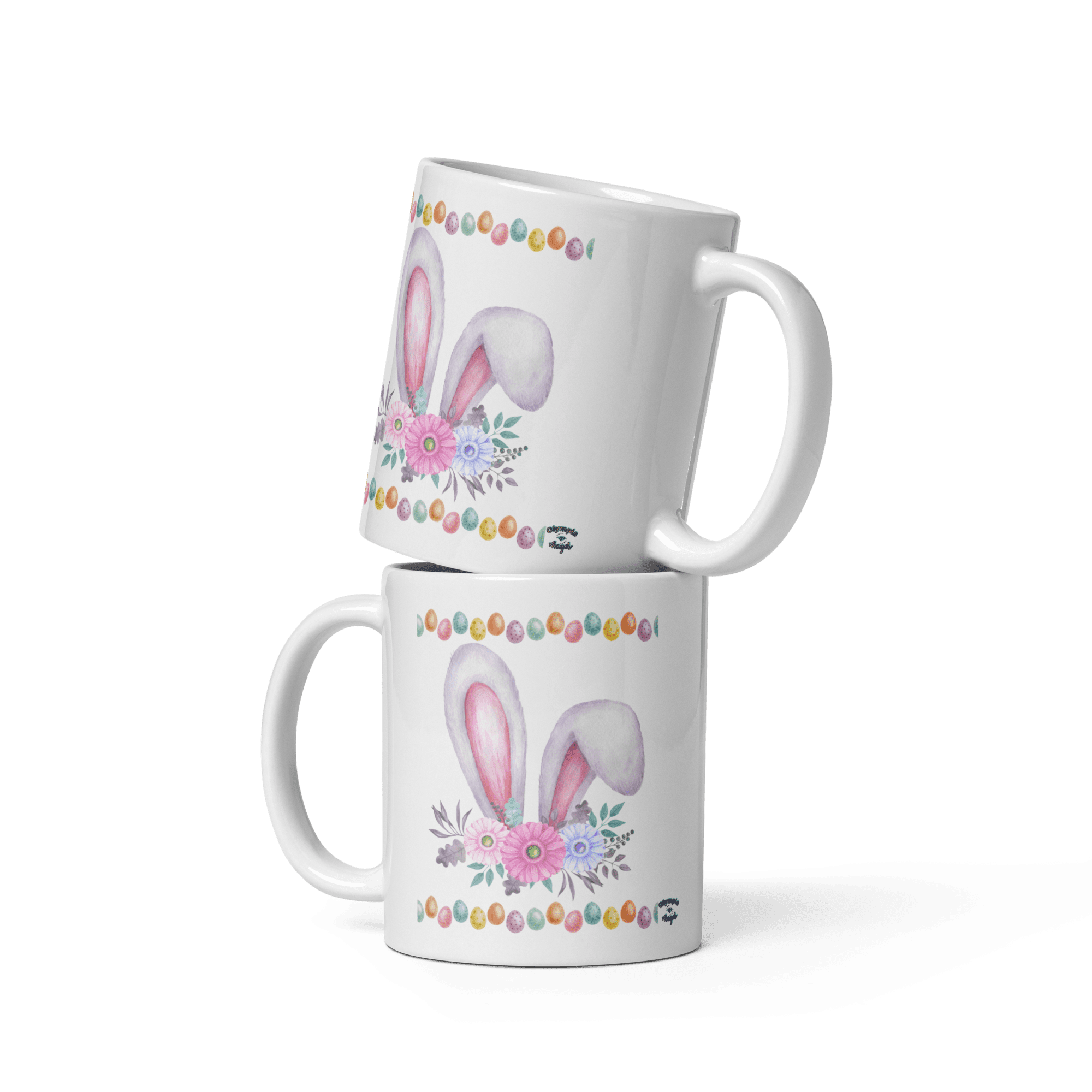 White glossy mug -Bunny Ears (11 oz) - Walmart.com