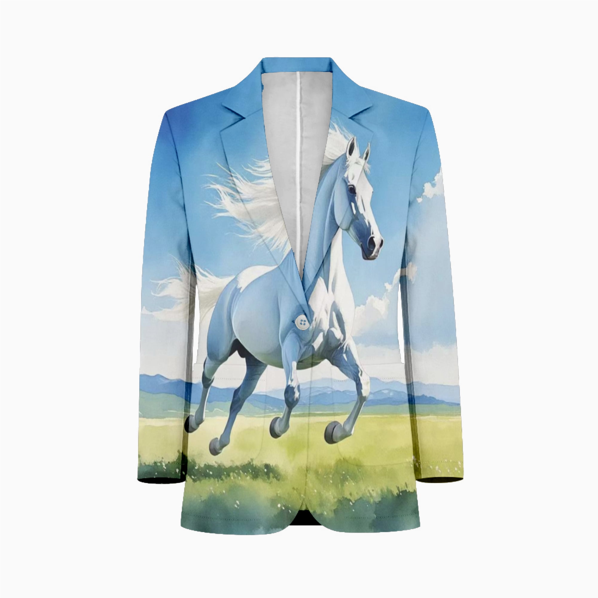 White horse running Customized Men's Suits full man Shawl Collar ...