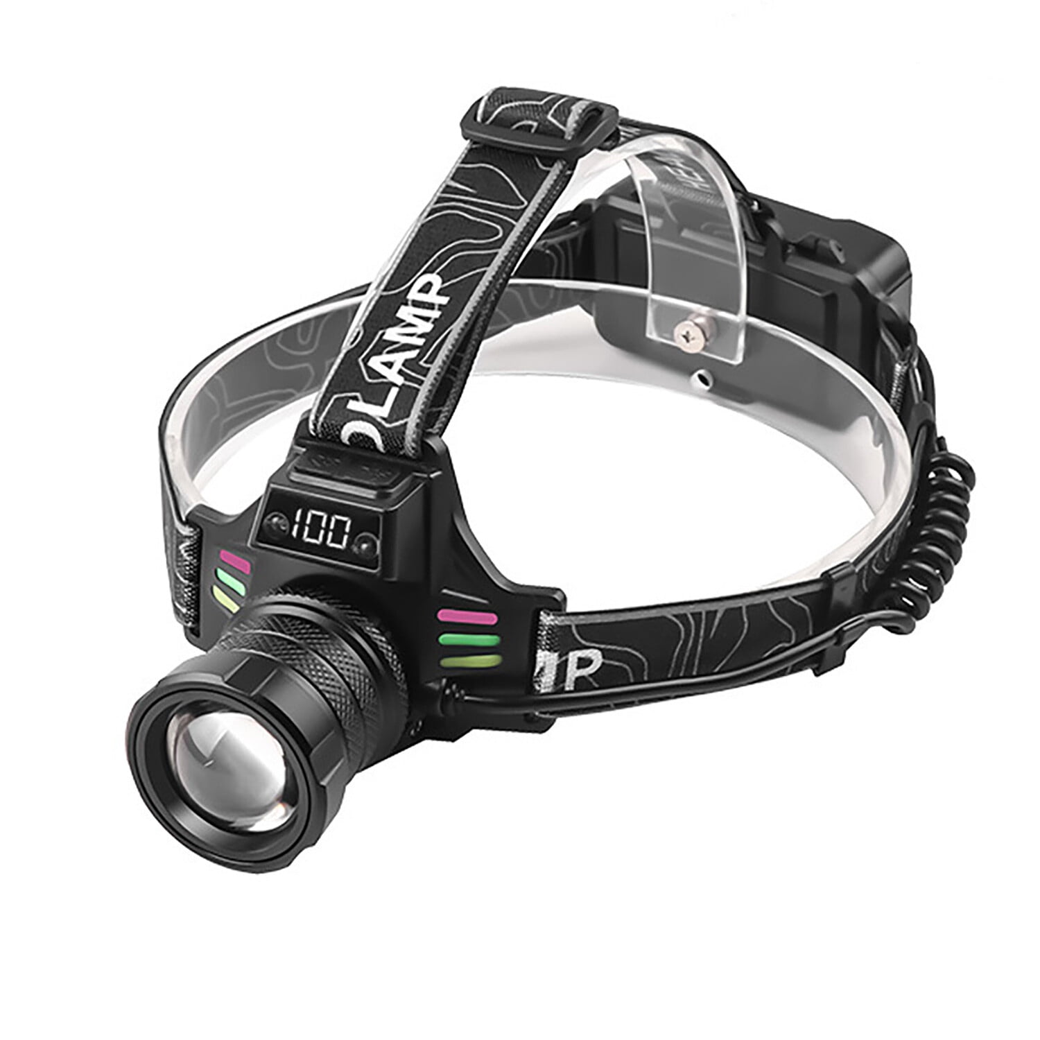 White laser multi-function sensor Head Torch,Digital screen USB ...
