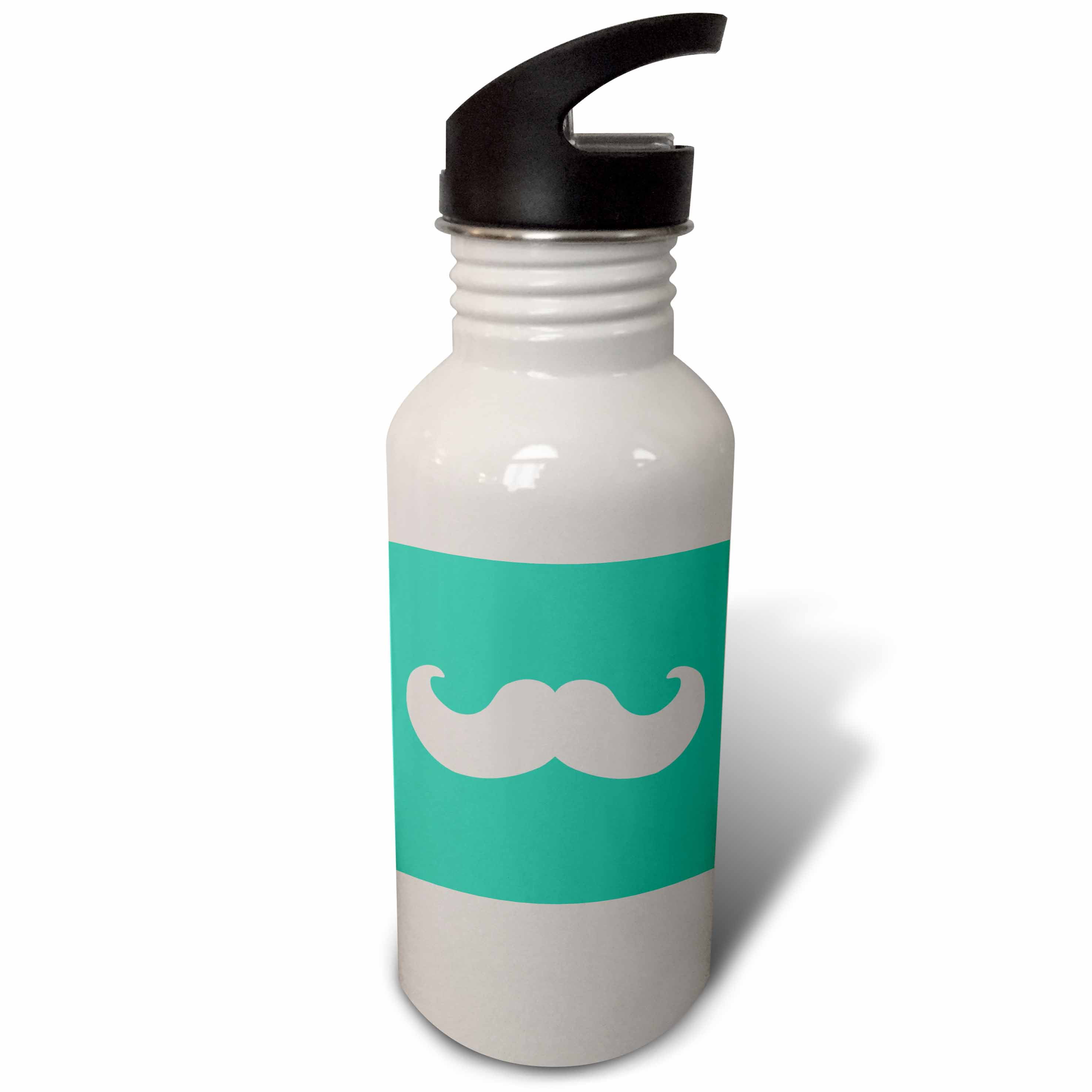 White mustache on aqua teal turquoise - Ironic hipster moustache ...