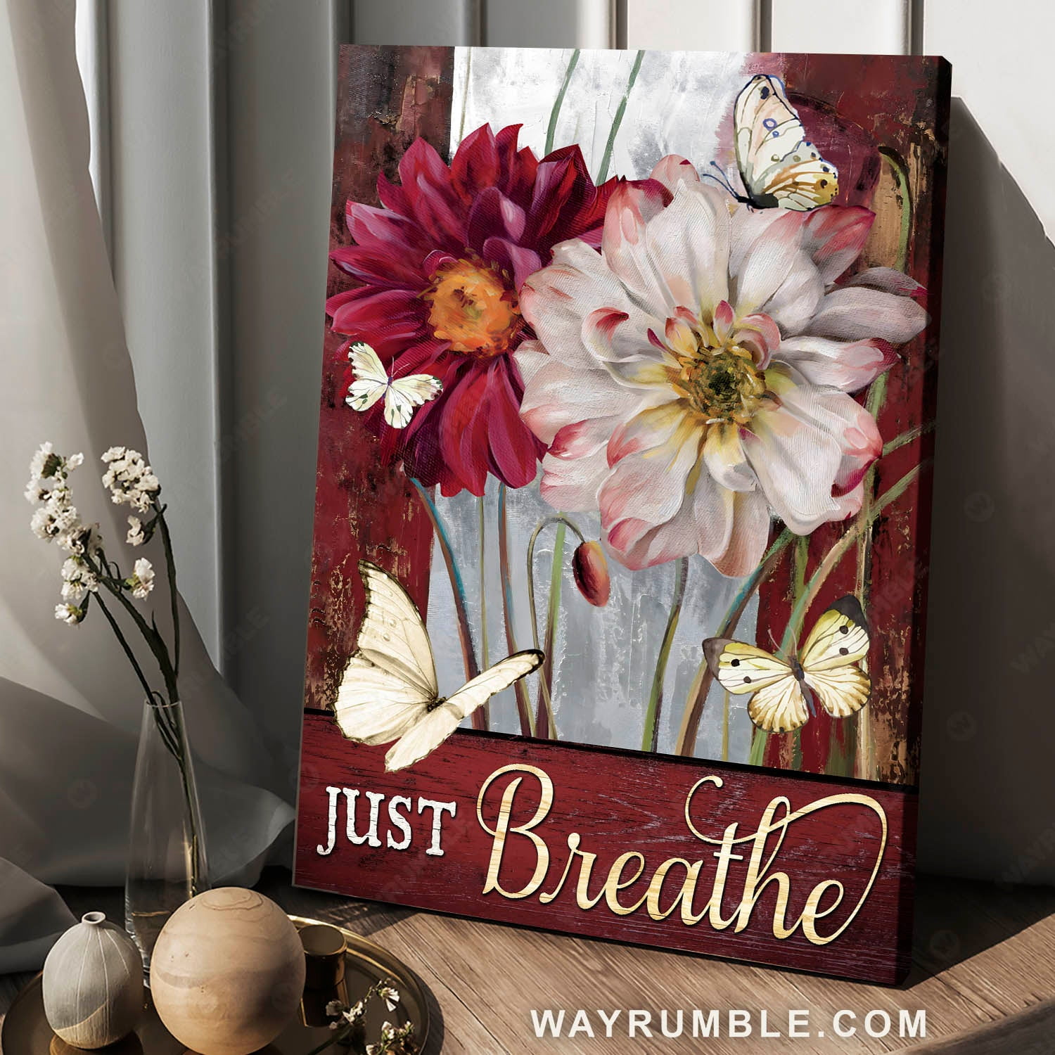 White peony, Aster flower, White butterfly, Just breathe - Jesus ...