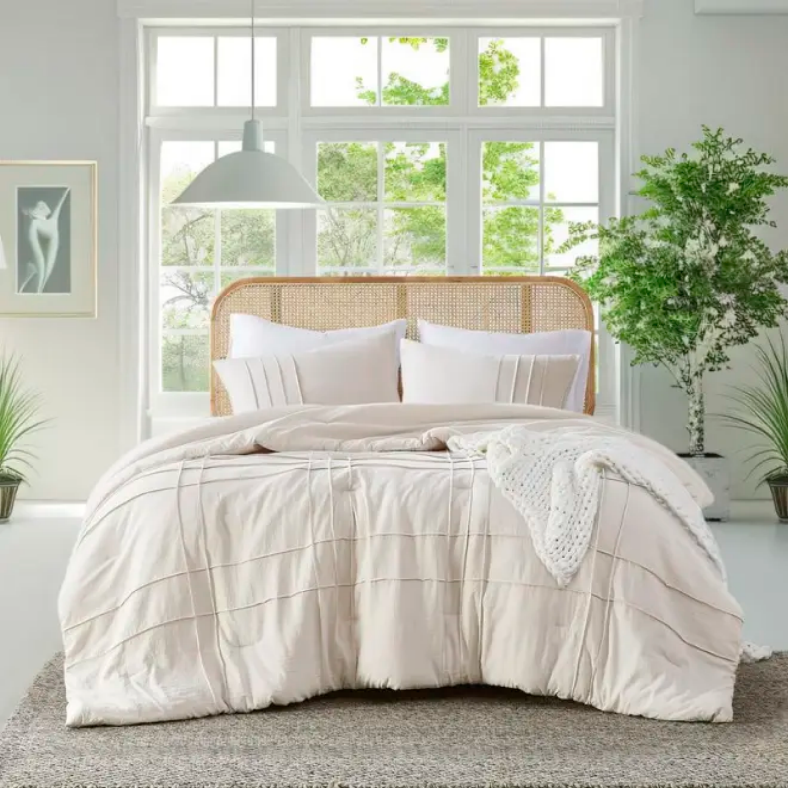 White quilt queen size,Soft Washed Pleated Comforter Set, Pintuck ...