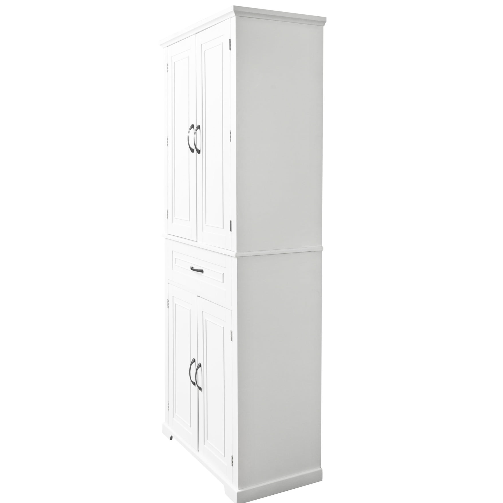 White rectangle storage cabinet with 4 doors and 1 drawer made of MDF ...