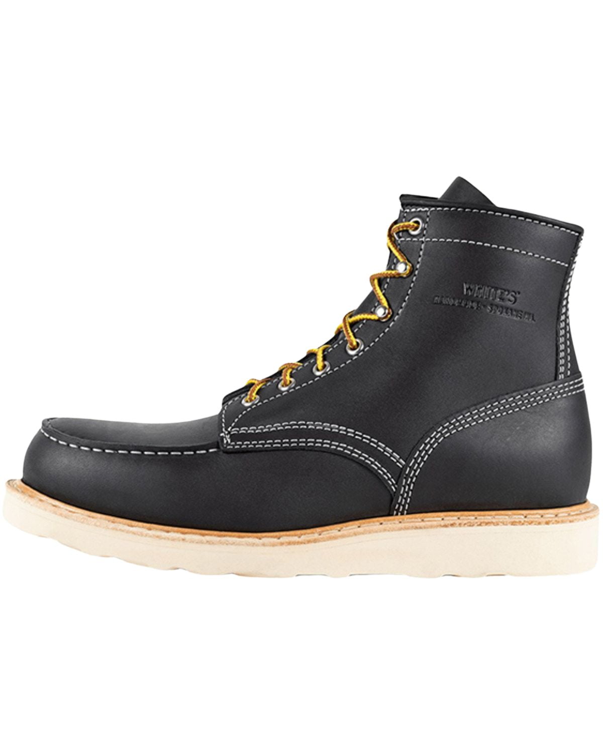 White's Men's Boot 6" Perry Lace-Up Work Moc Toe - R4000-BLK 11 EE US ...