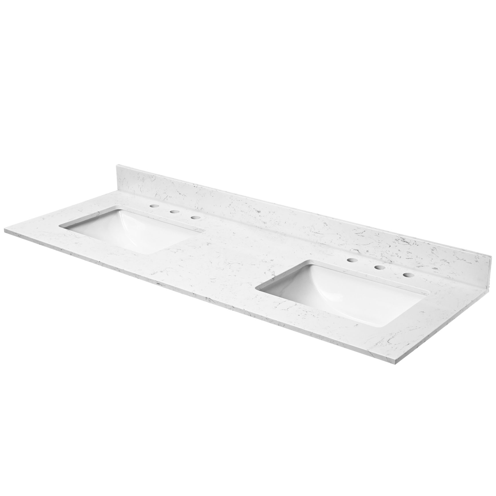 White stone counter - pre - drilled for faucets - bathroom upgrade ...
