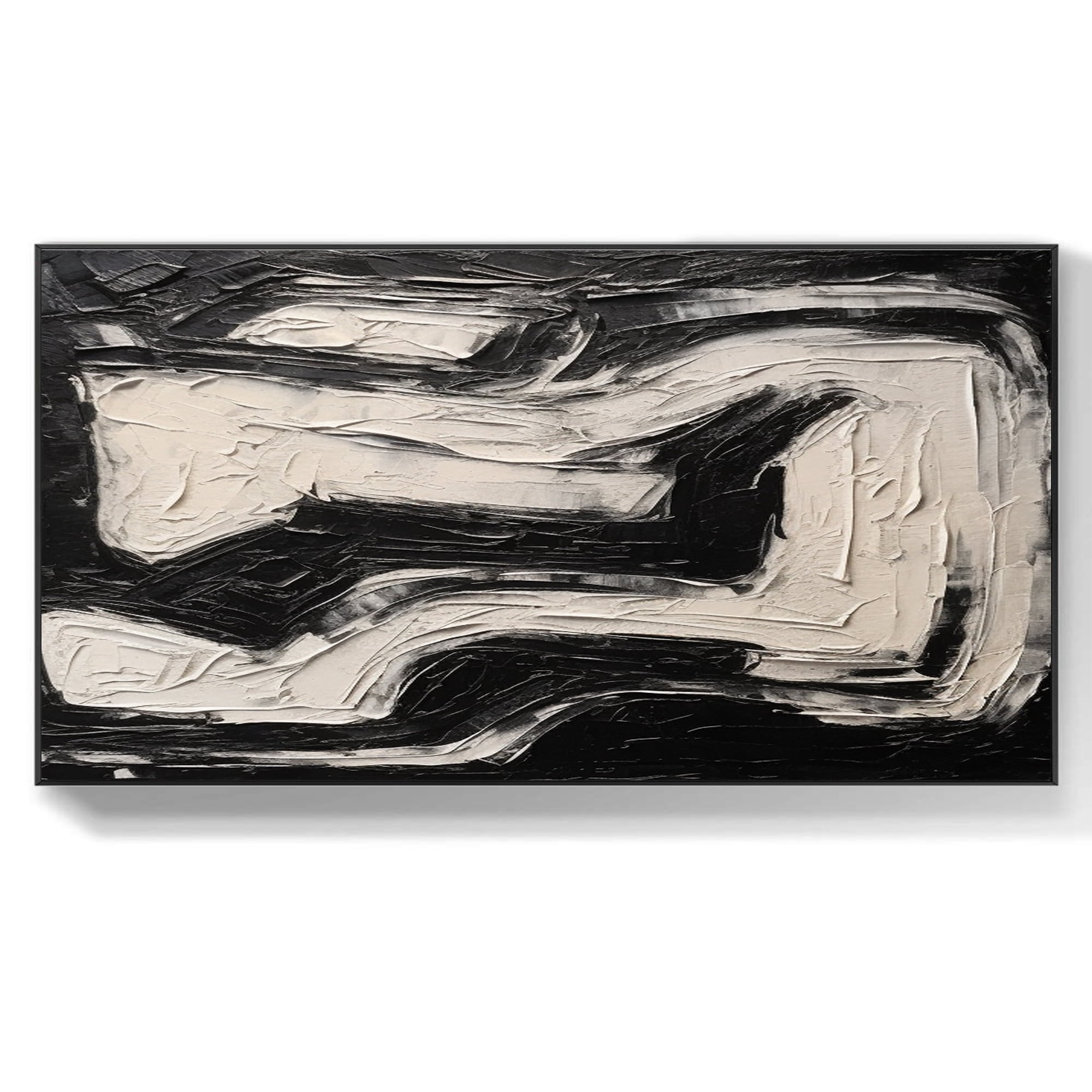 White textured wall art black and white murals black and white abstract ...