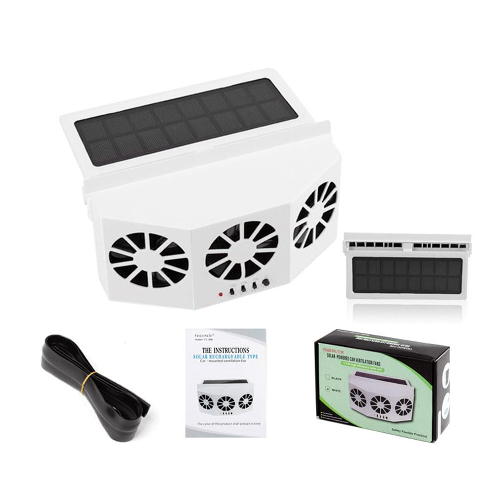 White three holes | Solar (B)$ Solar car exhaust fan Window exhaust fan ...