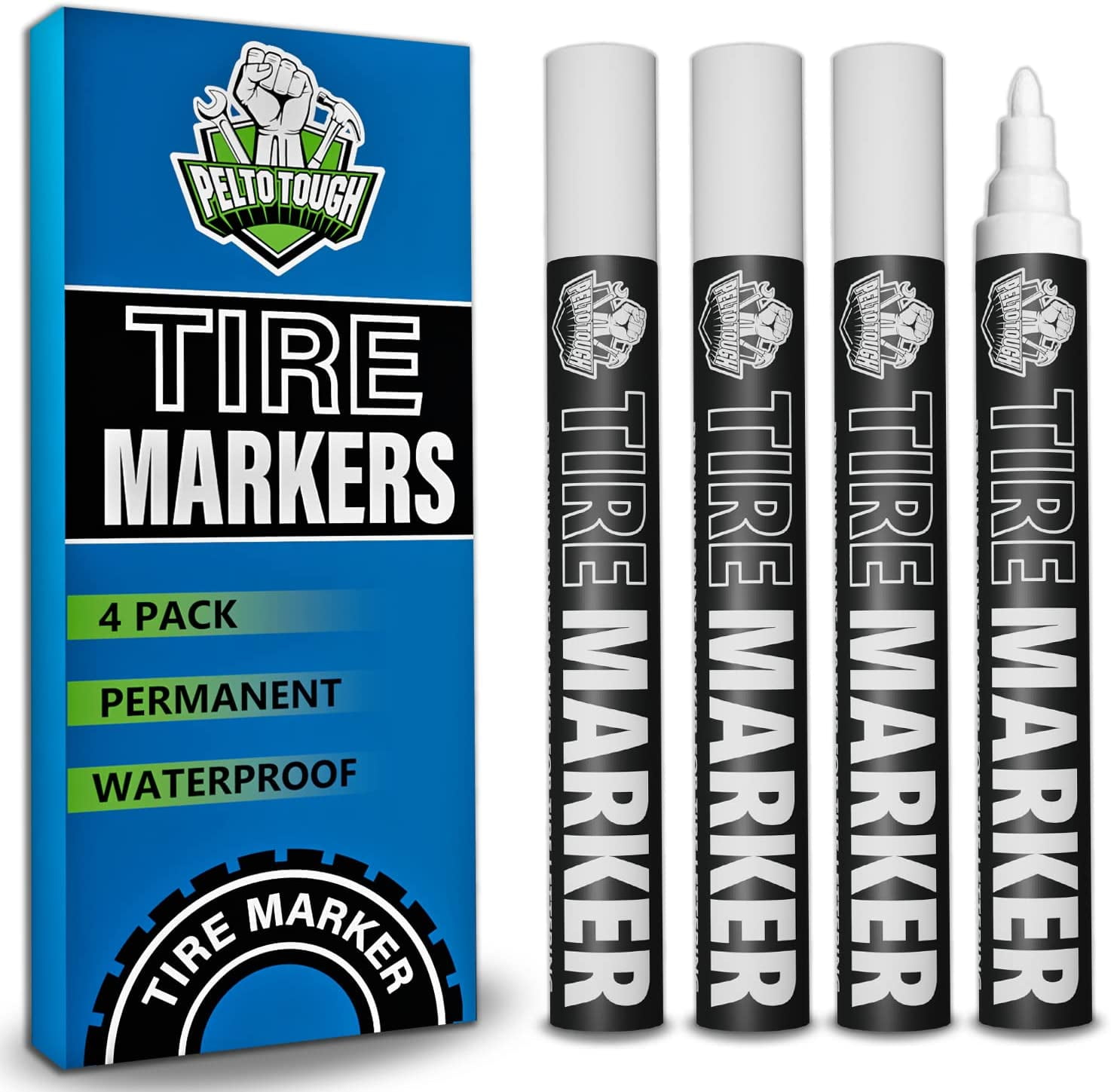 White tire Paint Marker for Car Tire Lettering - 4 Pack - Permanent ...
