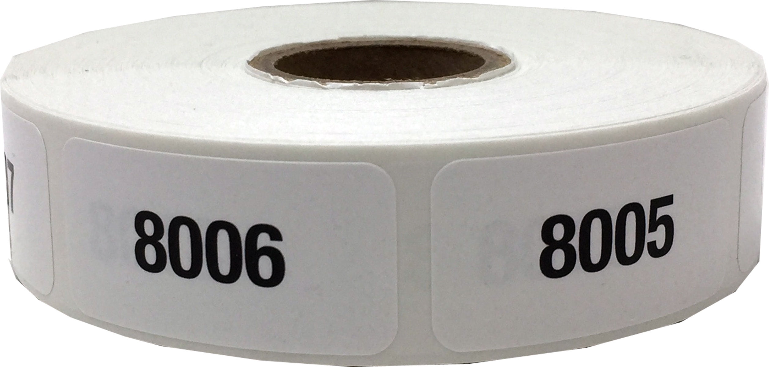 White with Black 8001 - 9000 Consecutive Number Stickers, 3/4 Inch x 1 ...