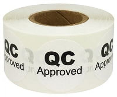White with Black "QC Approved" Stickers | 1" Inch Round | 500 Pack ...