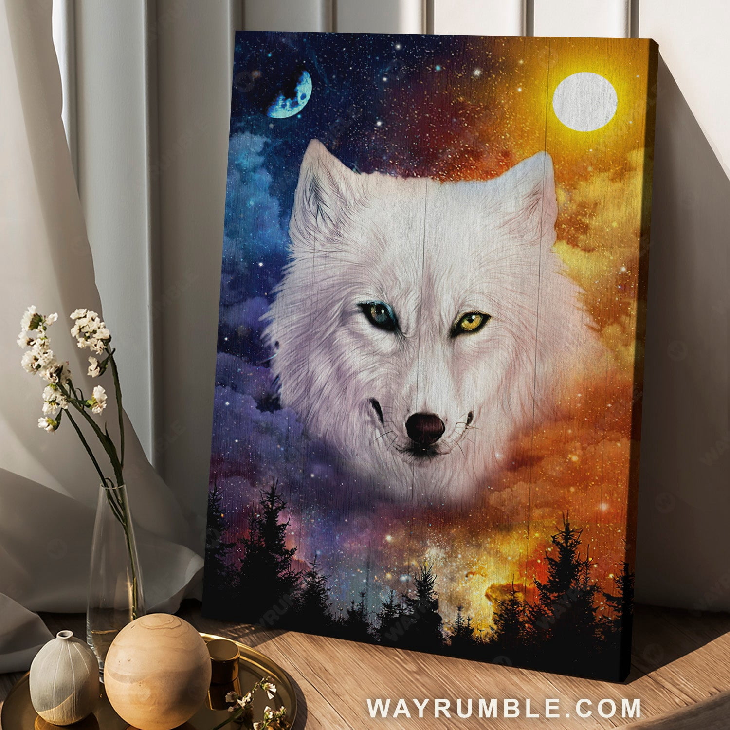 White wolf painting, Galaxy drawing, Beautiful full moon - Jesus ...