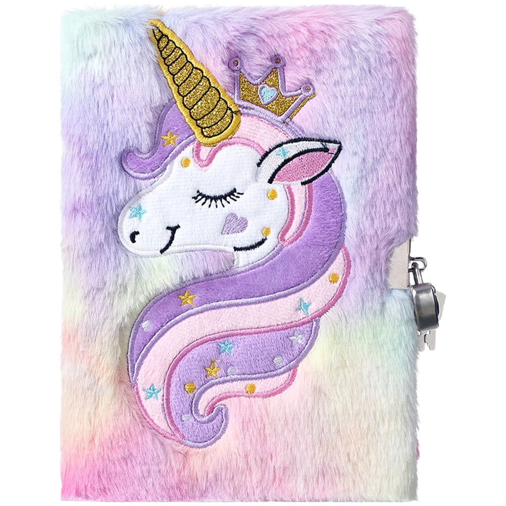 WhiteBeach Unicorn Cover Notebook Plush Notepad with Lock A5 Notebook ... WhiteBeach Unicorn Cover Notebook Plush Notepad with Lock A5 Notebook ...