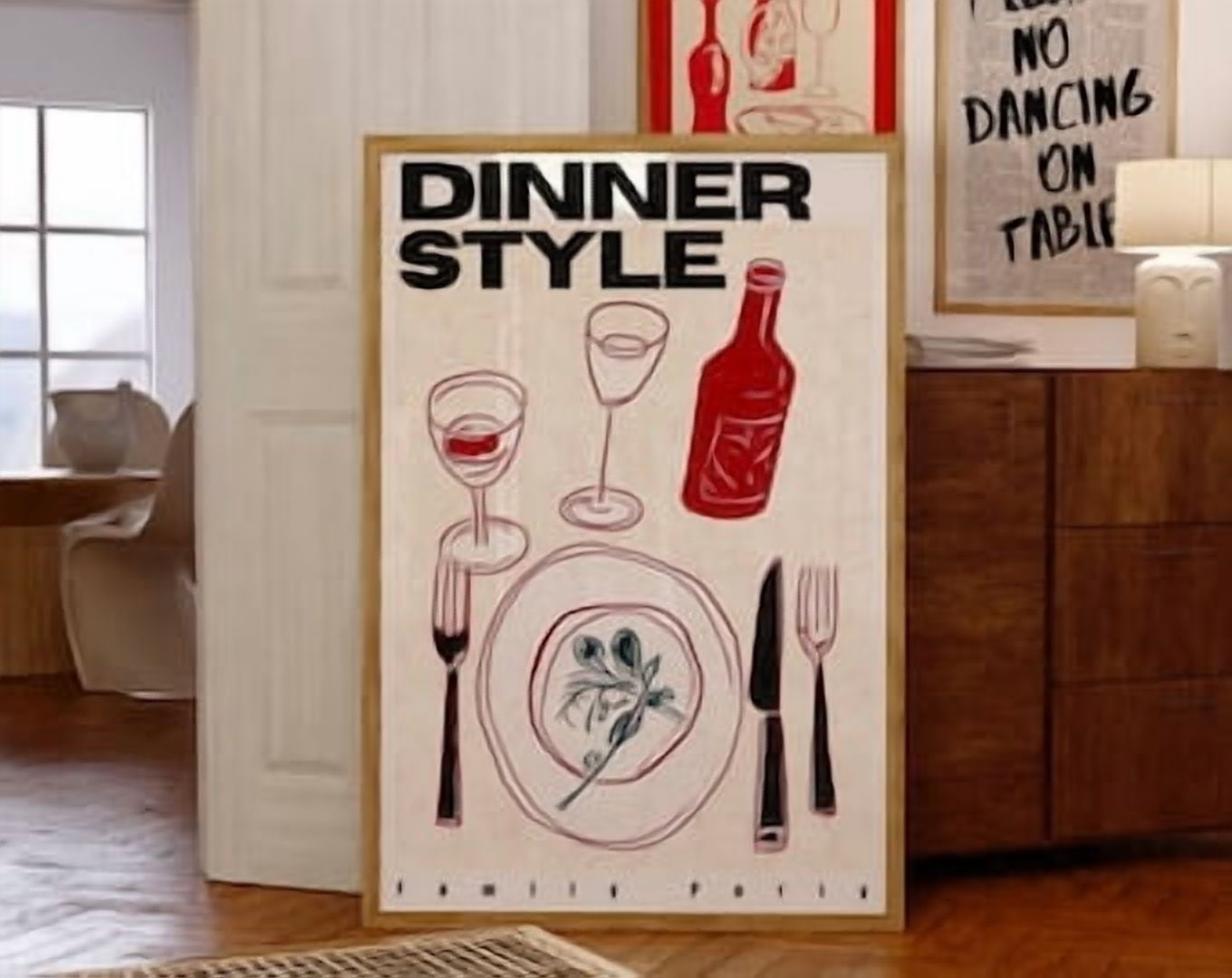 WhitePeak Art 70S Dinner Py Poster: Retro Kitchen Wall , Housewarming ...