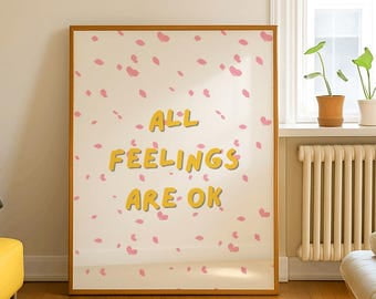 WhitePeak Art All Feelings Are Ok – Emotions Ch Poster For Classroom ...
