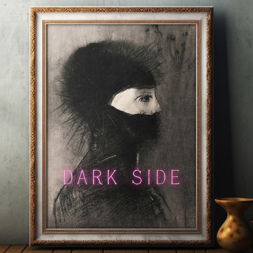 WhitePeak Art Altered Art Portrait Dark Side Vintage Typography Poster ...