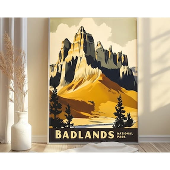 WhitePeak Art Badlands Travel Majestic Buttes Art Print, 8x12 UNFFRAMED ...