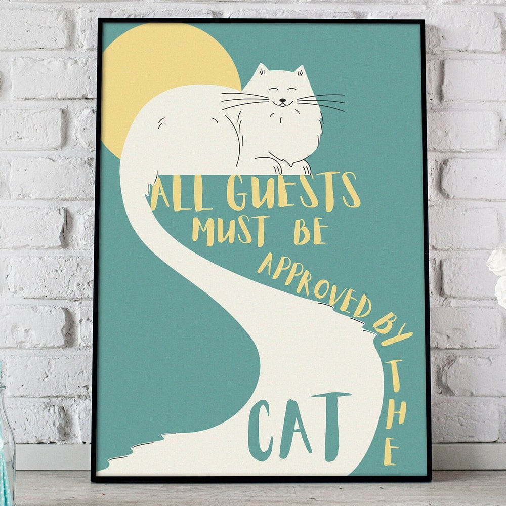 WhitePeak Art Cat Minimalist Kitten Cat Owner Present Poster, 8x12 ...