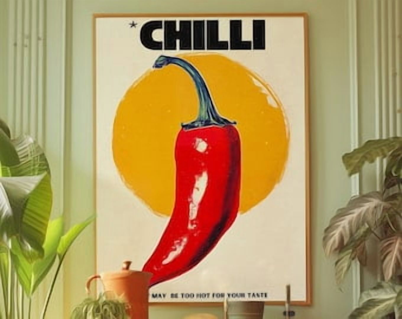 WhitePeak Art Chilli Pepper Poster: 70S Retro Kitchen Wall ...