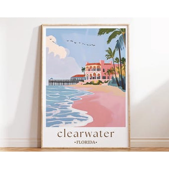 WhitePeak Art Clearwater Florida Art Print, Art Print, 8x12 UNFFRAMED ...