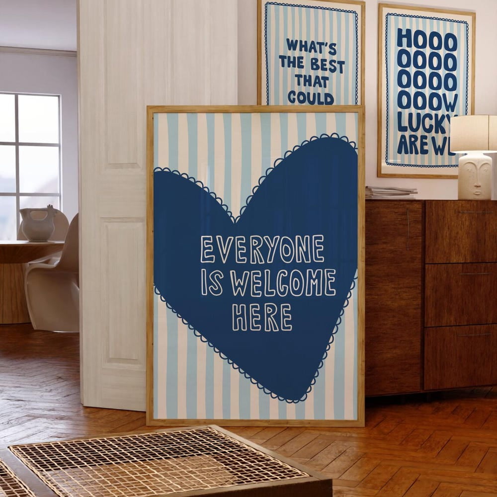 WhitePeak Art Everyone Is Welcome Here Sign Entryway Poster, 16x24 ...