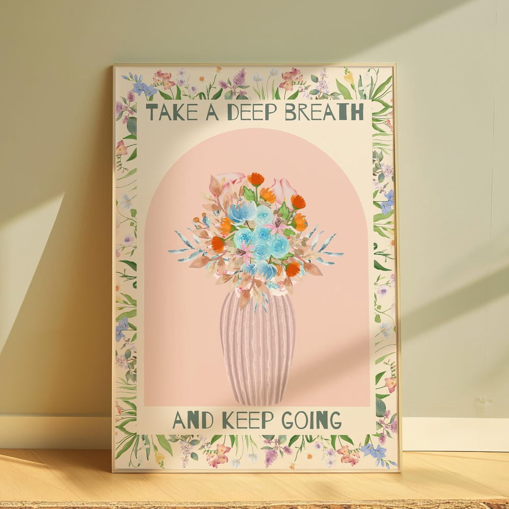 WhitePeak Art Floral Motivational Positive Affirmation Quote Poster ...