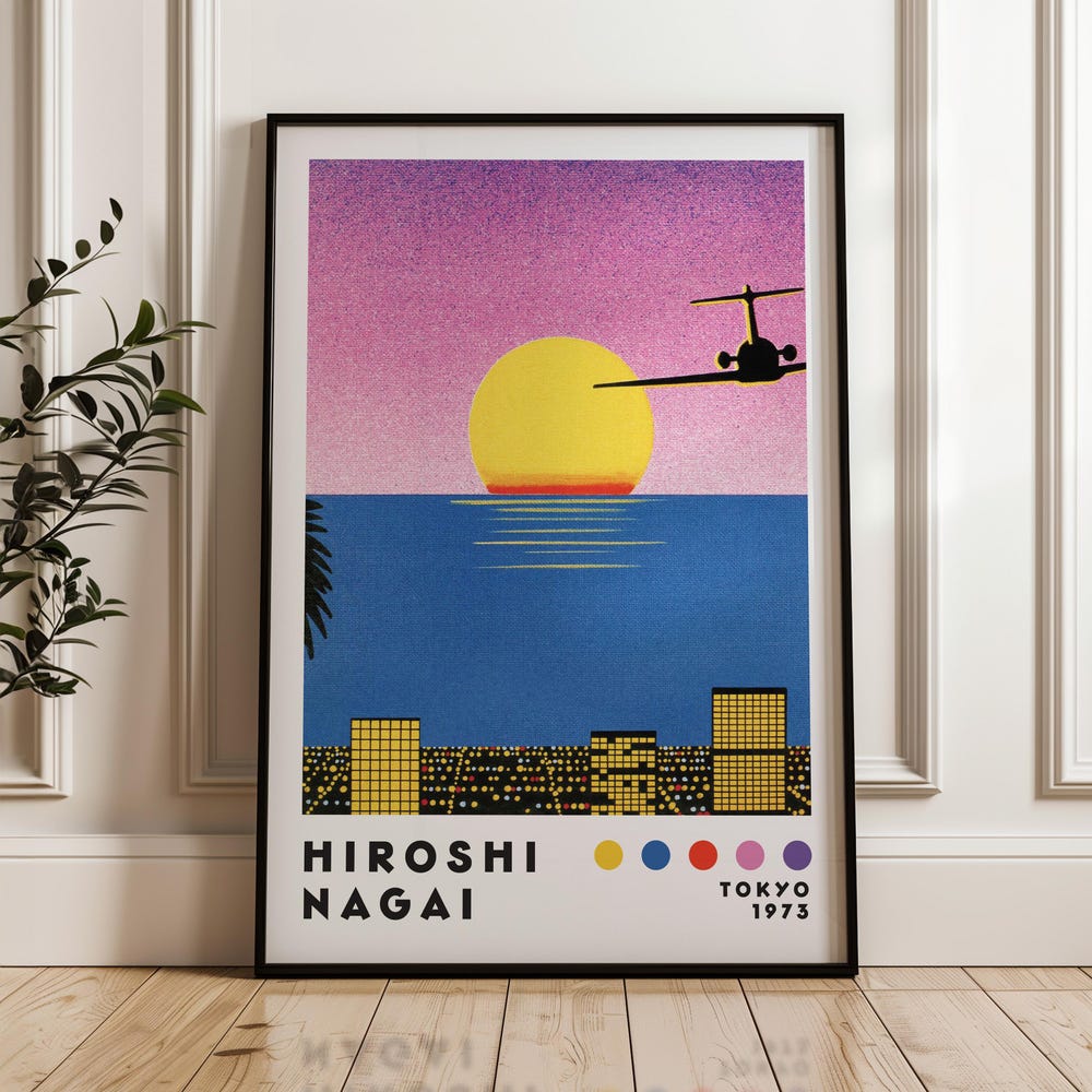 WhitePeak Art Hiroshi Nagai Art Print, Home Decor, Japanese City Pop ...