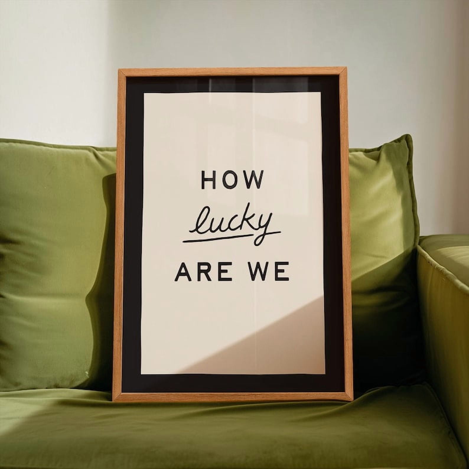 WhitePeak Art How Lucky Are We : Hand Lettering With Cursive Text ...