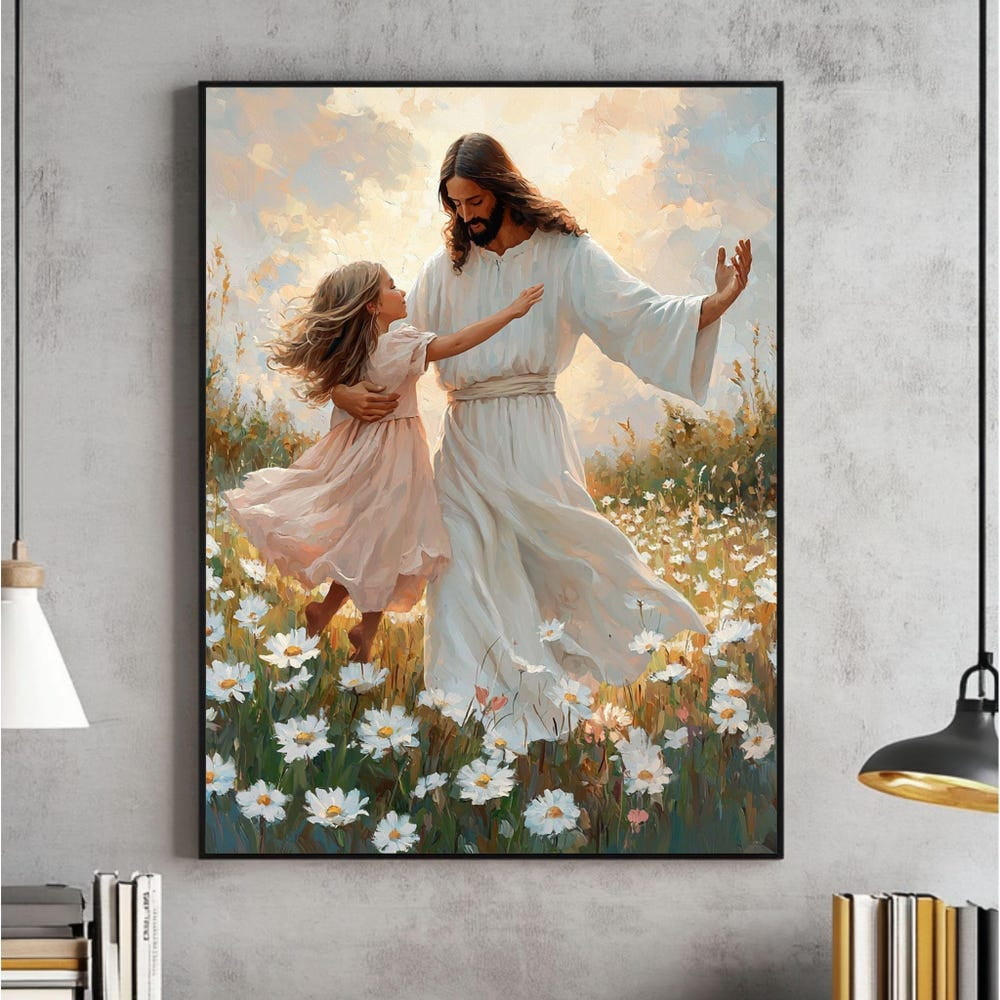 WhitePeak Art Jesus and Girl Dancing a Dance Poster, 16x24 UNFFRAMED ...