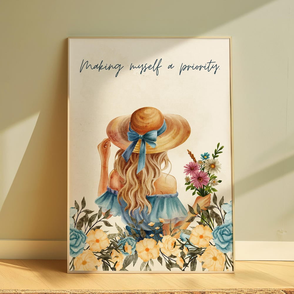 WhitePeak Art Making Myself a Priority Floral Poster, 24x36 UNFFRAMED ...