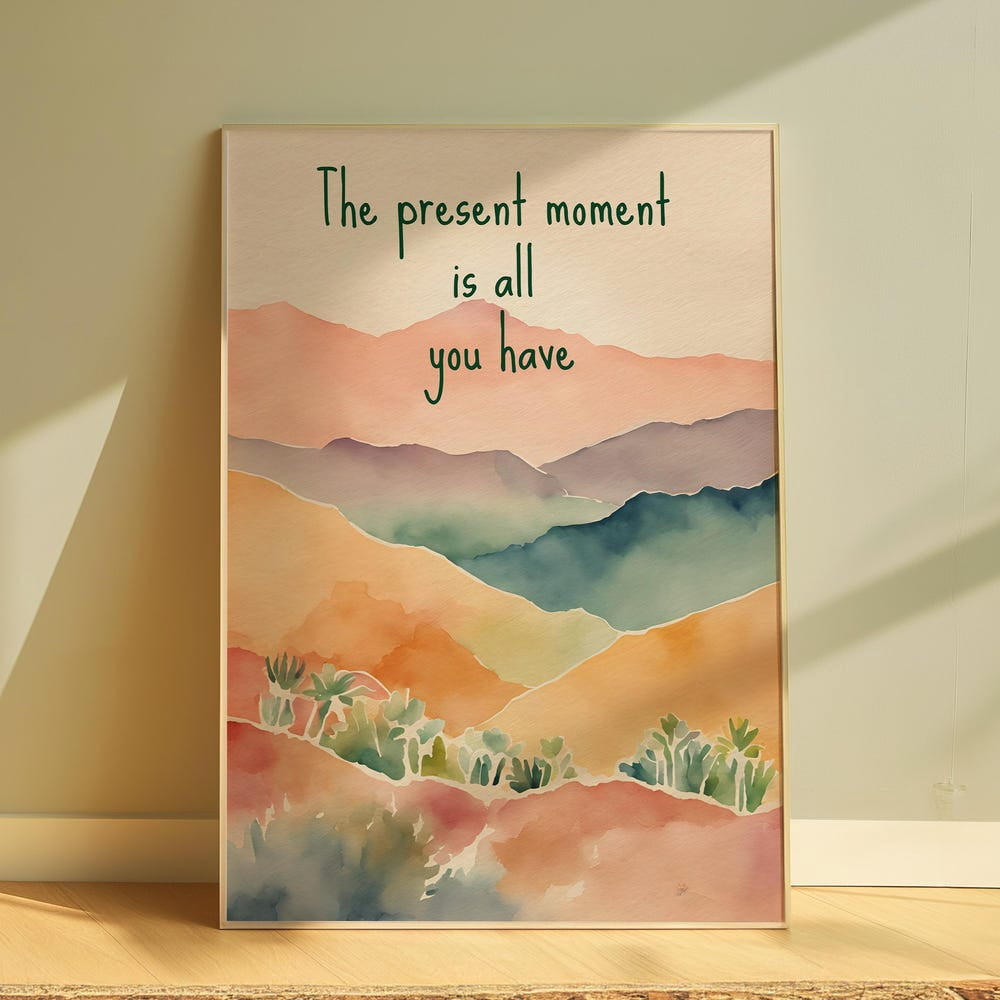 WhitePeak Art Mindfulness Quote Landscape Poster, 16x24 UNFFRAMED ...
