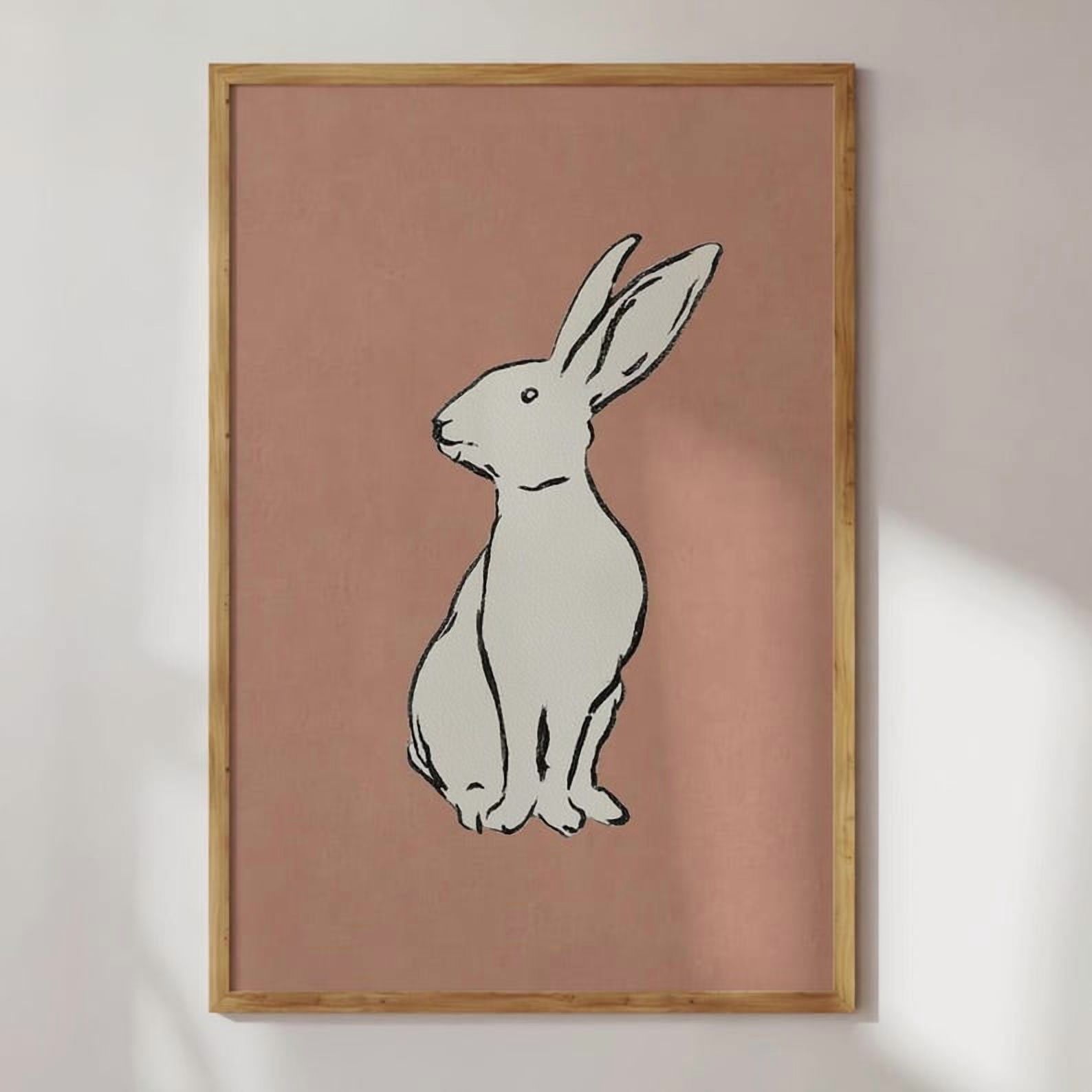 WhitePeak Art Minimalist Bunny Art Print, Neutral Nursery Wall Decor ...