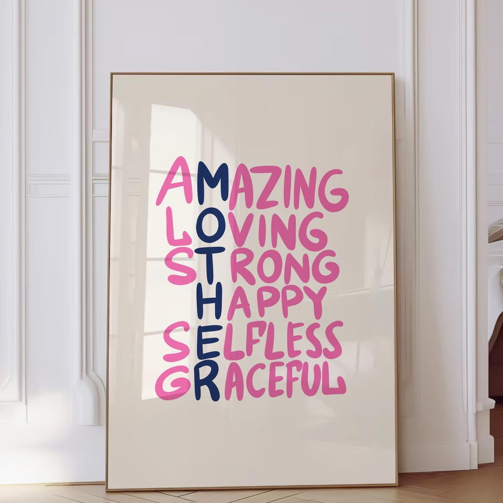 WhitePeak Art Mothers Day Mom Preppy Cute Mom Poster, 24x36 UNFFRAMED ...
