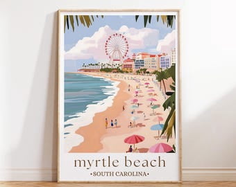WhitePeak Art Myrtle Beach South Carolina Art Print, 8x12 UNFFRAMED ...