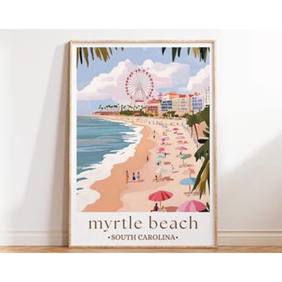 WhitePeak Art Myrtle Beach South Carolina Art Print, 8x12 UNFFRAMED ...