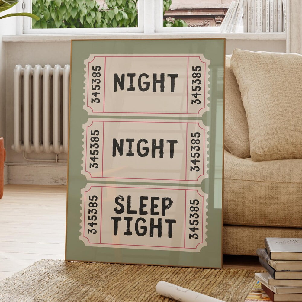 WhitePeak Art Night Night Sleep Tight Ticket Sage Poster, 16x24 ...