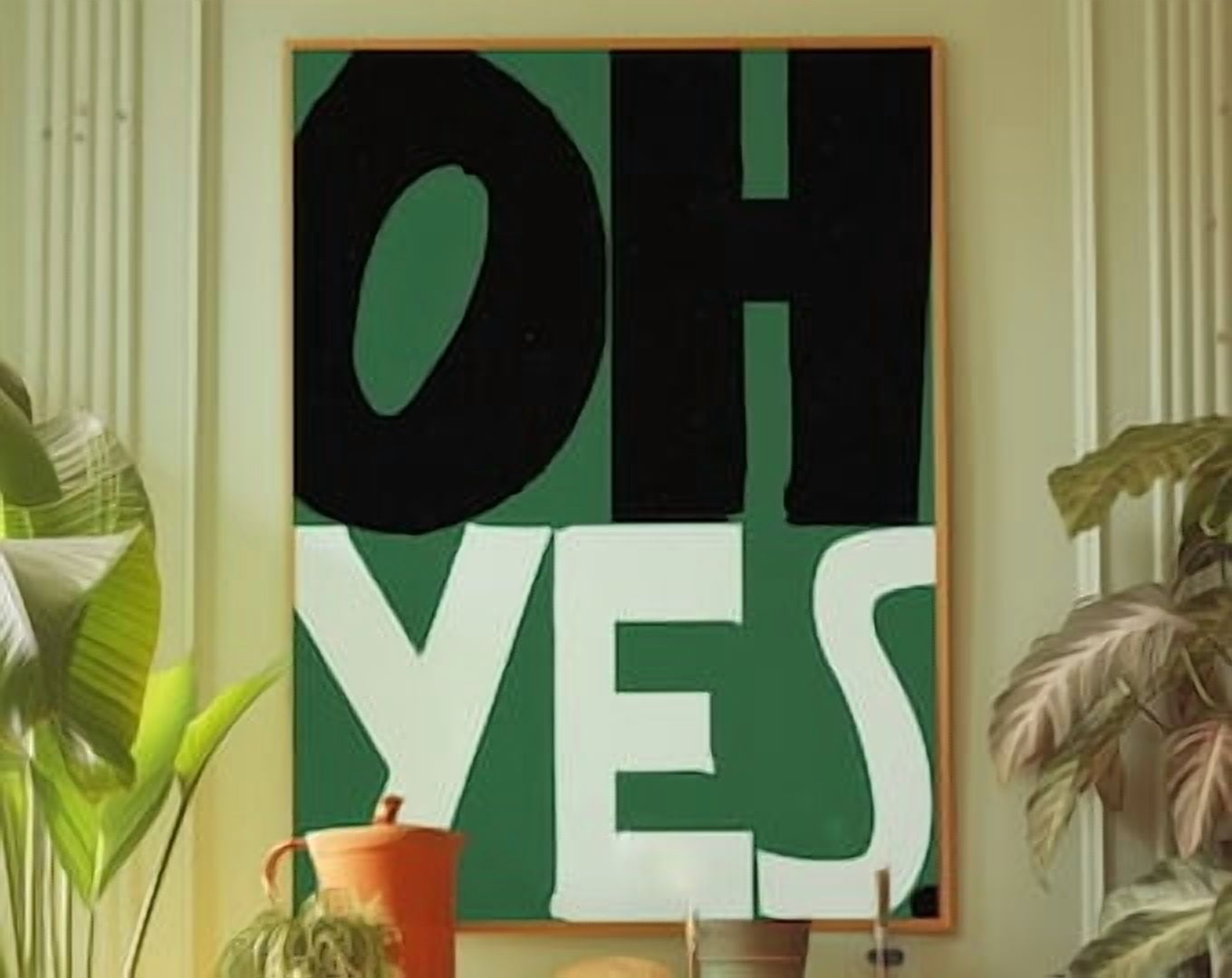 WhitePeak Art Oh Yes Poster: Psychedelic Green Wall , Housewarming Gift ...