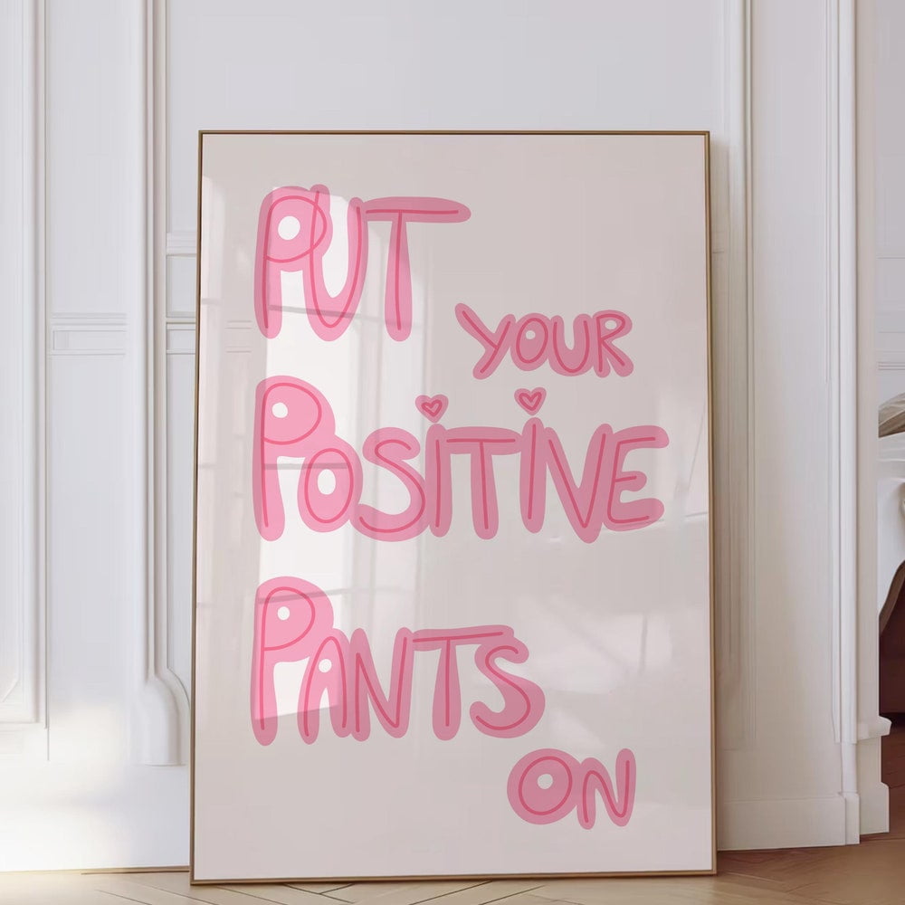 WhitePeak Art Pink Positive Mindfulness Pink Quote Poster, 12x18 ...