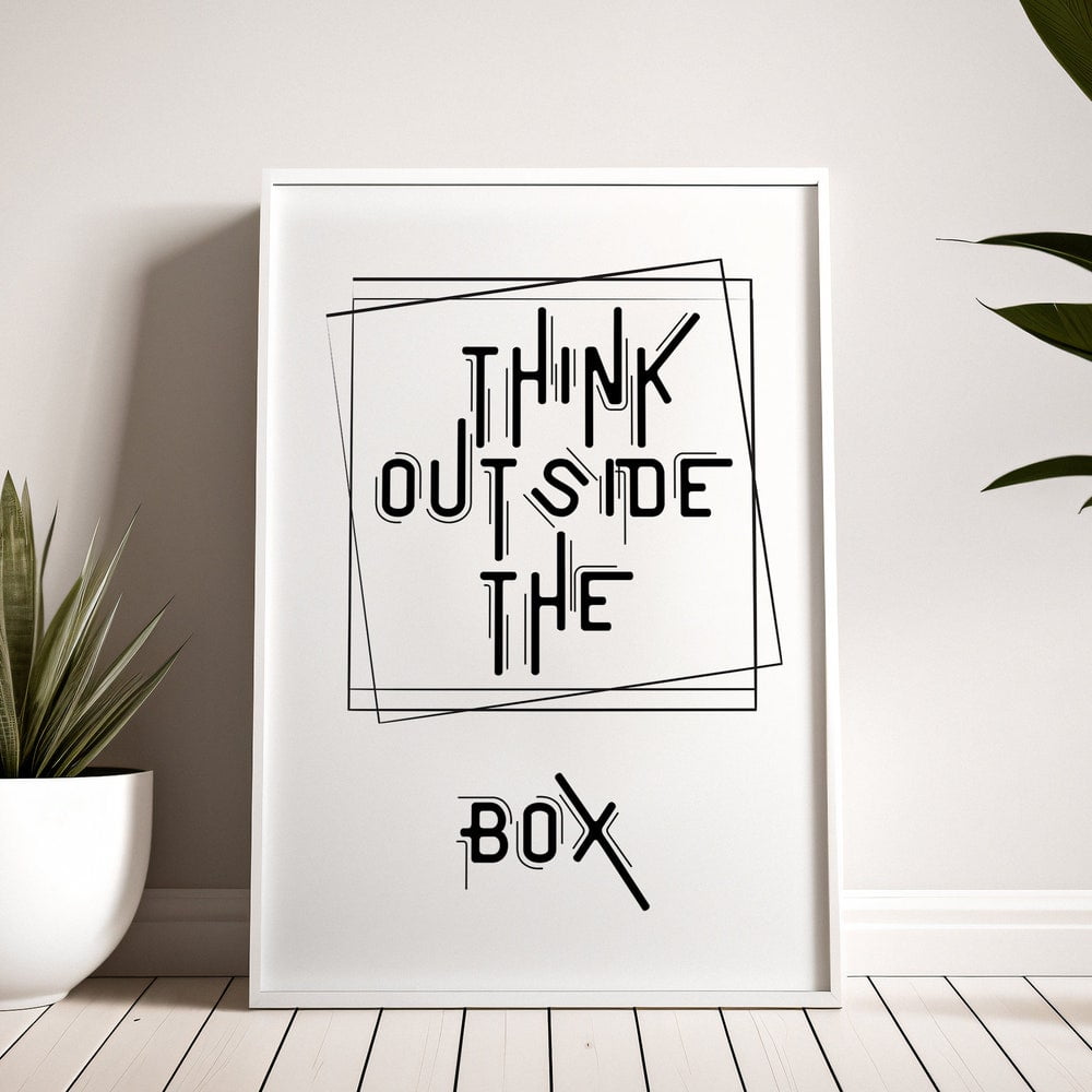 WhitePeak Art Positive Think Outside the Box Creativity Poster, 24x36 ...