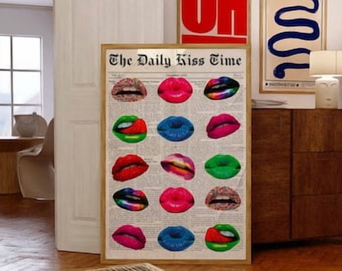 WhitePeak Art Psychedelic Kiss Newspaper Poster: 70S Retro Wall ...
