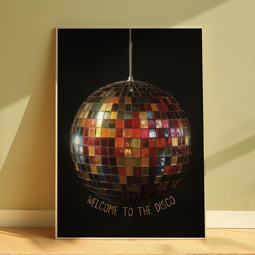 WhitePeak Art Retro Disco Ball Funky Vintage Poster, 16x24 UNFFRAMED ...