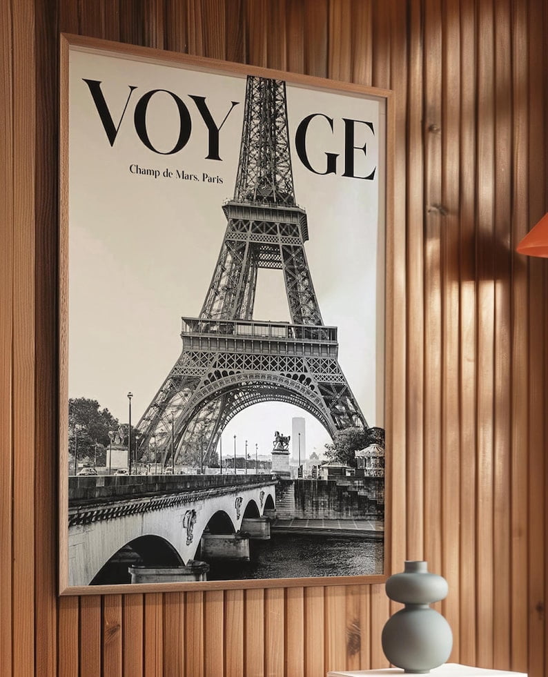 WhitePeak Art Retro Voyage Paris Black And White Eiffel Tower Wall Chic ...