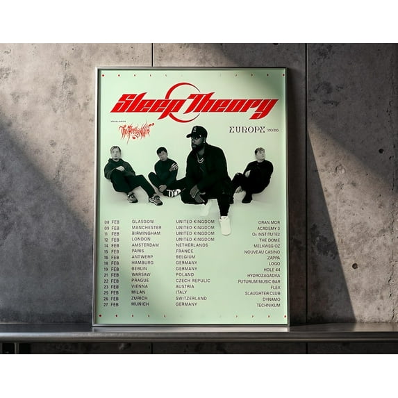 WhitePeak Art Sleep Theory Europe 2026 Show Poster | Music Band Concert ...