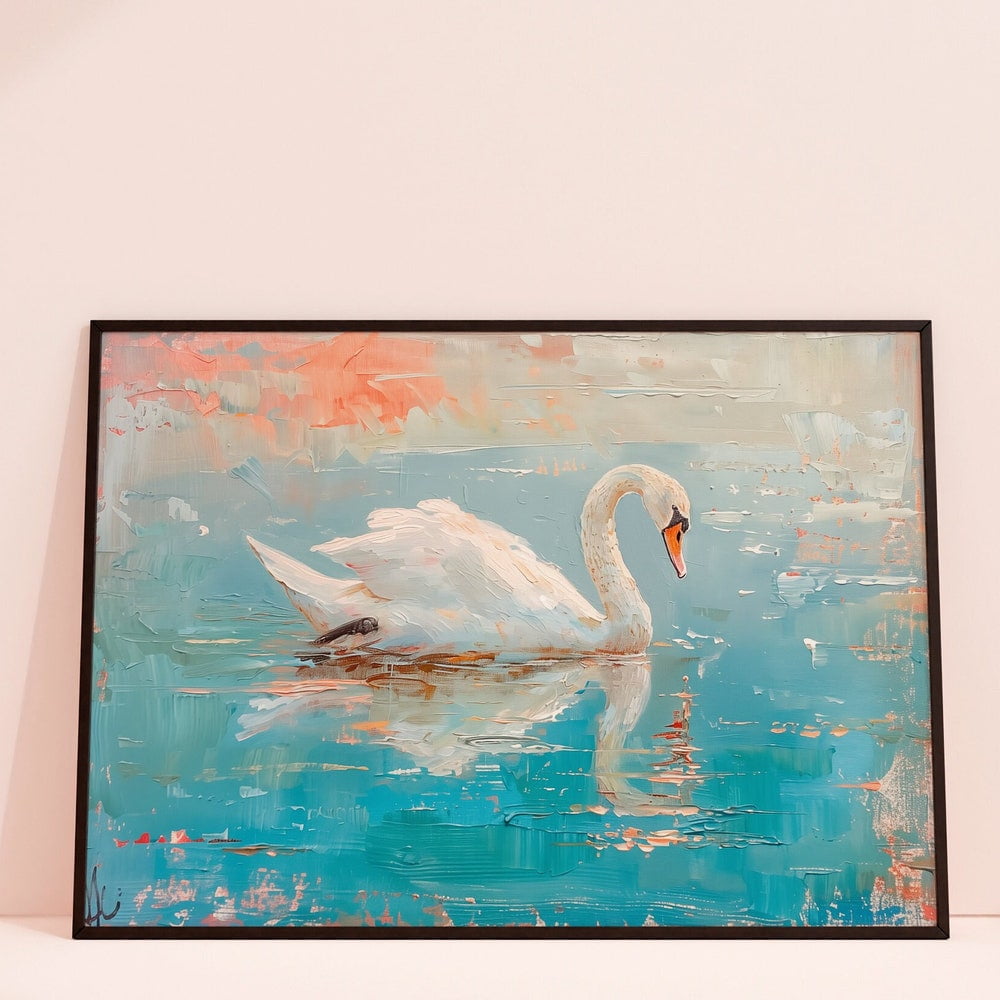 WhitePeak Art Swan Vintage Hanging Swan for Poster, 8x12 UNFFRAMED ...